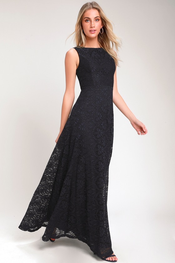 Stunning Lace Maxi Dress Navy Blue Lace Dress Maxi Dress Lulus