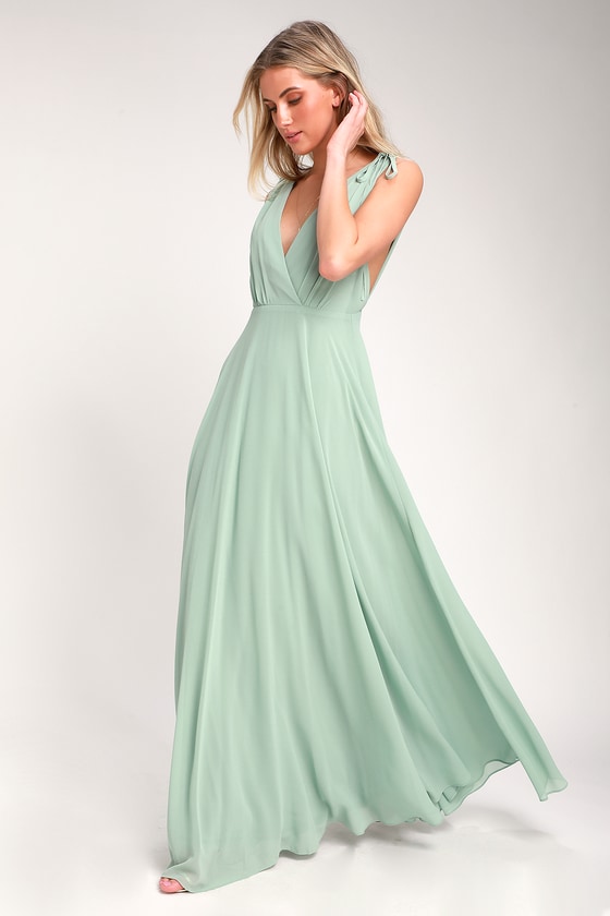 Lovely Sage Green Maxi Dress Backless Maxi Dress Green Maxi Lulus