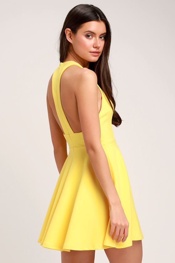 Cute Yellow Dress - Skater Dress - Racerback Dress - Fun Dress - Lulus