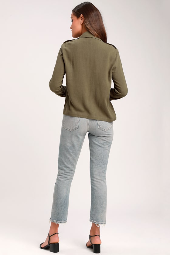 Classic Olive Green Jacket - Lightweight Jacket - Jacket - Lulus