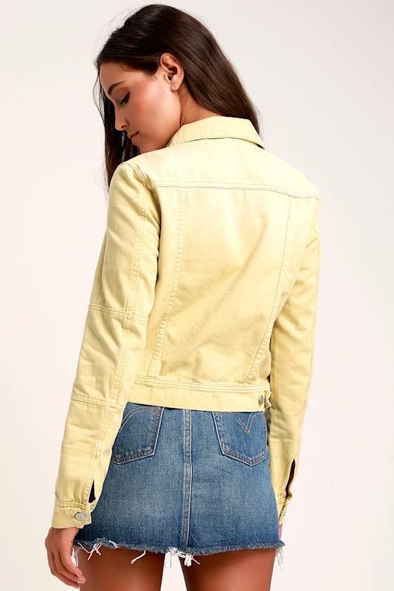 Free People Rumors - Light Yellow Jacket - Denim Jacket - Lulus