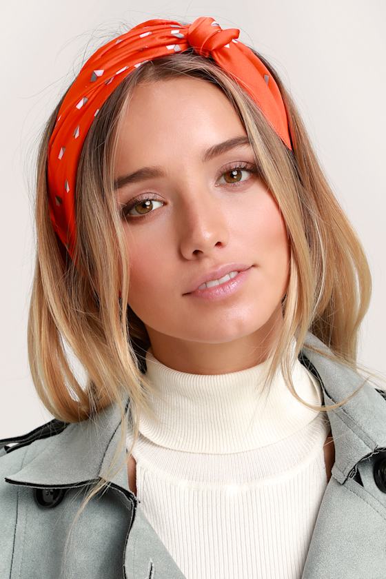 Cute Coral Red Scarf - Handkerchief Scarf - Silky Scarf - Lulus