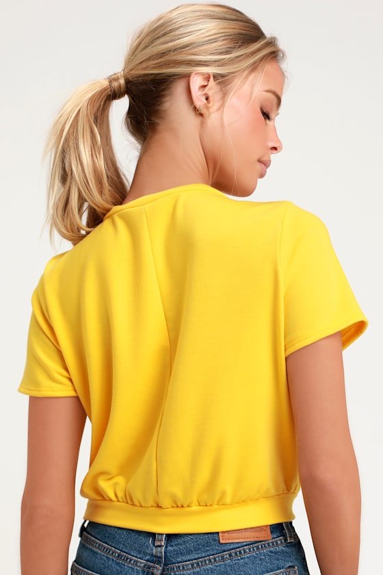 Cute Golden Yellow T-Shirt - Cropped T-Shirt - Basic Tee - Lulus