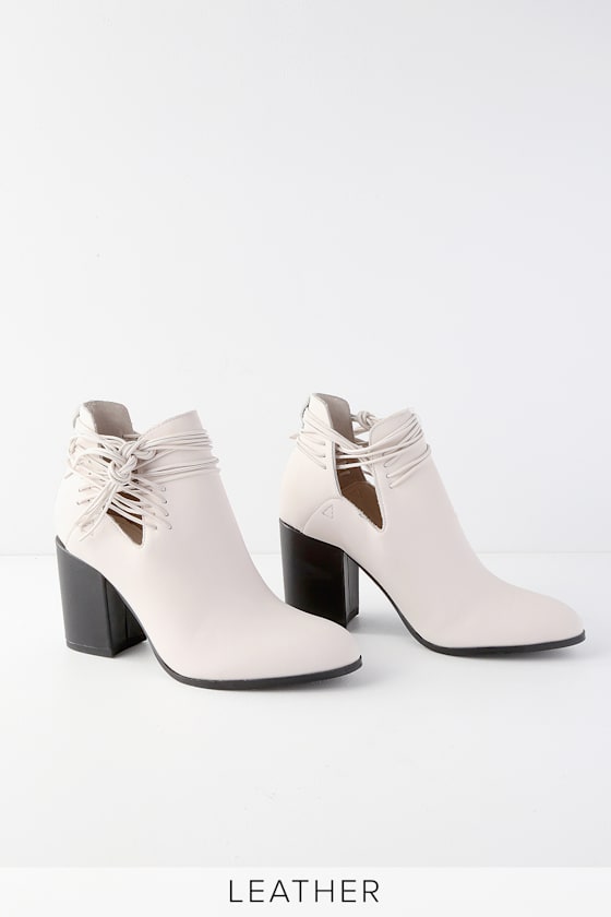 Kelsi Dagger Wellington - Vanilla Ankle Booties - Leather Booties - Lulus