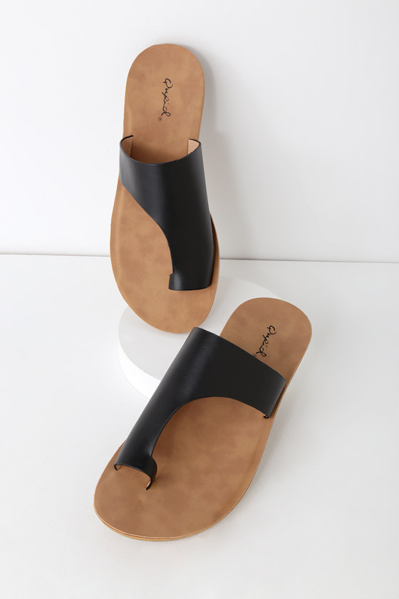 cute-black-sandals-vegan-leather-sandals-asymmetrical-sandals-lulus