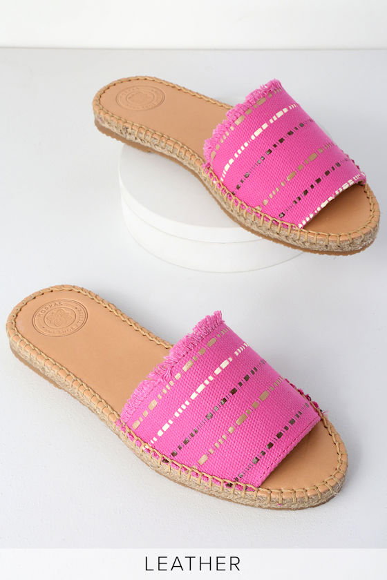 MORKAS Paola Magenta - Pink Sandals - Slide Sandals - Lulus