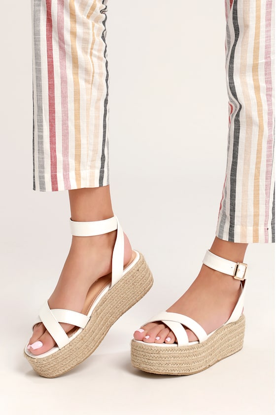 Cute White Espadrilles - Espadrille Sandals- Platform Sandals - Lulus