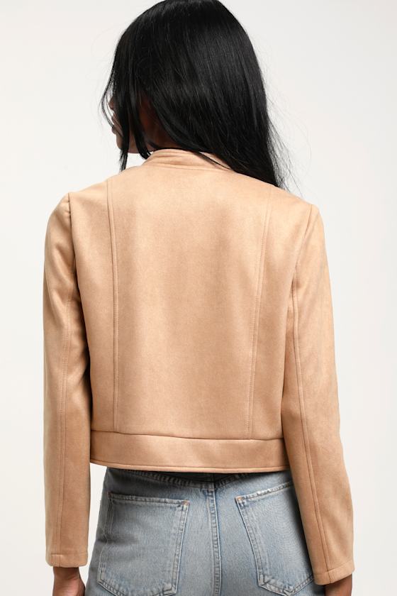 Jack by BB Dakota Dive Bomb - Tan Suede Moto Jacket - Jacket - Lulus