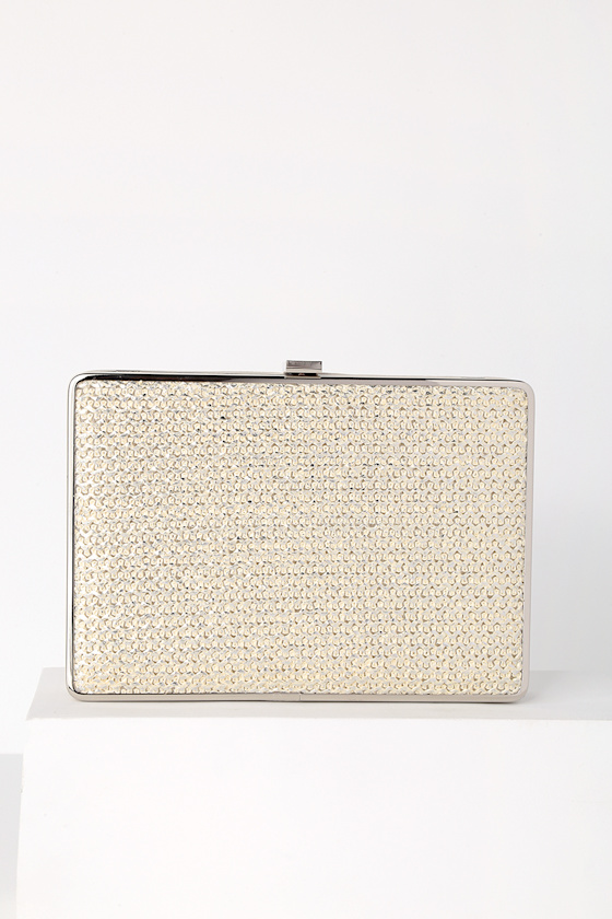 Pretty Cream and Silver Clutch - Woven Clutch - Metallic Clutch - Lulus