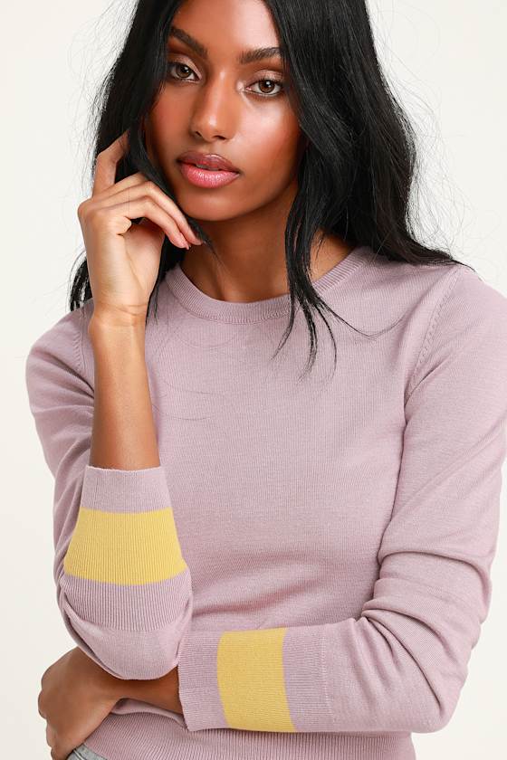 Cute Lavender Sweater Top - Color Block Top - Purple Sweater Top - Lulus