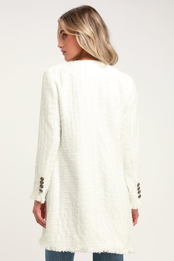 Cute BB Dakota Blazer - BB Dakota Royal Flush Ivory Tweed Coat - Lulus