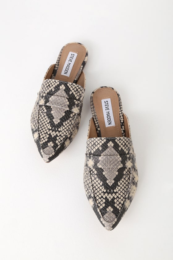 Steve Madden Flavor Slides - Loafer Slides - Snake Print Slides - Lulus