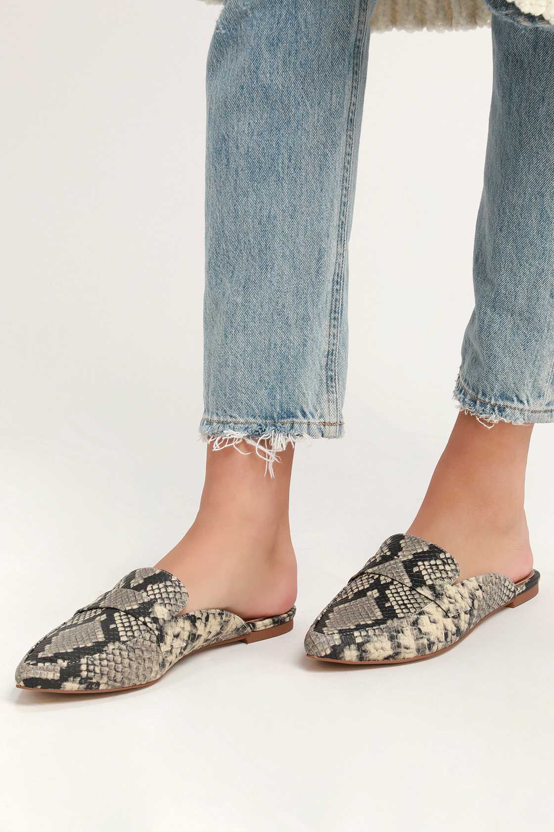 Steve Madden Flavor Slides - Loafer Slides - Snake Print Slides - Lulus