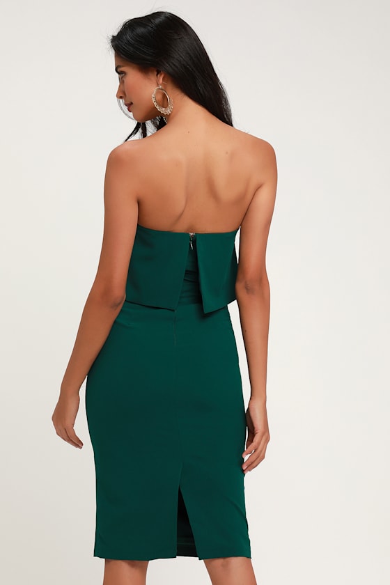Cute Green Dress - Green Strapless Dress - Green Midi Dress - Lulus