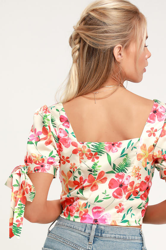 Cute Tropical Print Top - Crop Top - Floral Print Crop Top - Lulus