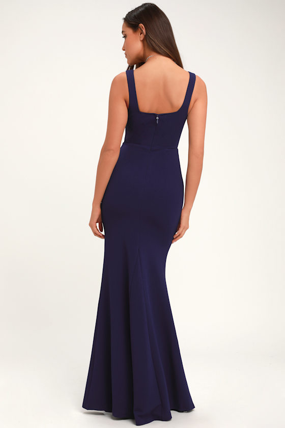 Lovely Navy Blue Maxi Dress - Blue Maxi Dress - Mermaid Gown - Lulus