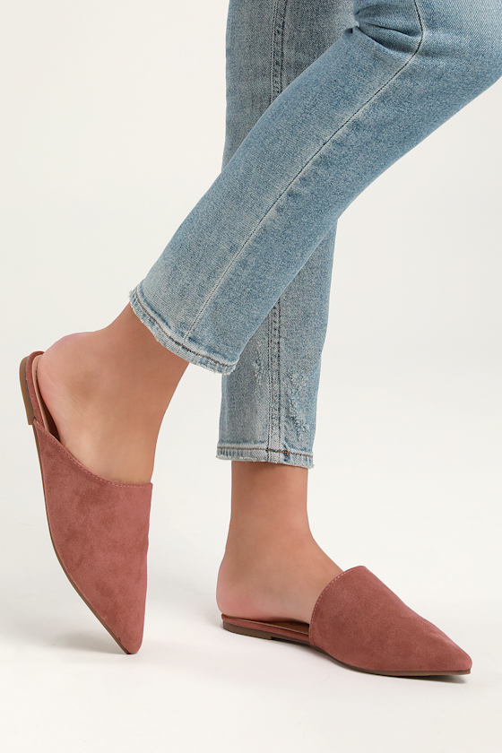 Chic Blush Mules - Pointed-Toe Slides - Slip-On Mules - Lulus