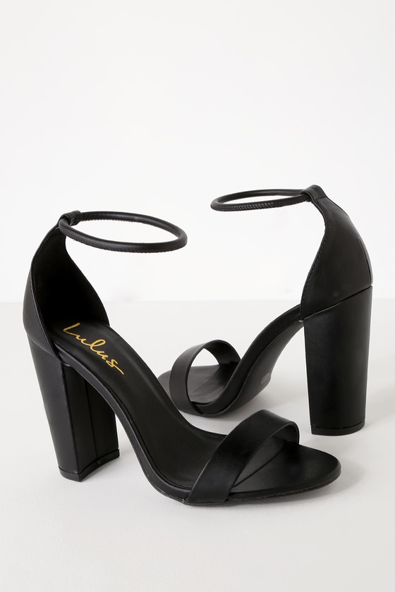 Cute Ankle Strap Heels Black Heels Vegan Leather Heels Lulus