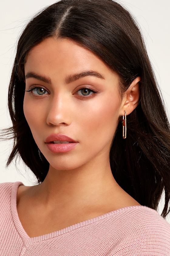 Cute Gold and Pink Earrings - Thread Wrapped Earrings - Lulus