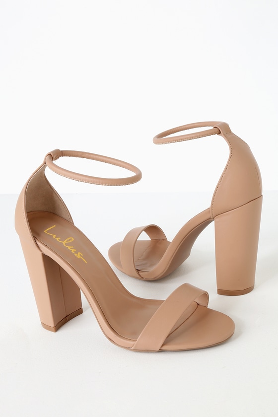 Cute Ankle Strap Heels Toffee Heels Vegan Leather Heels Lulus