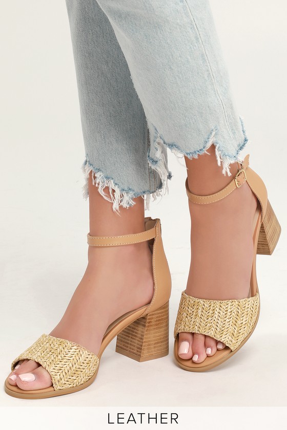 Seychelles Iconic Raffia Heels Ankle Strap Heels Block Heel Lulus