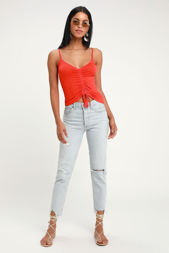 Cute Red Tank Top - Ruched Front Tank Top - Tank Top - Lulus
