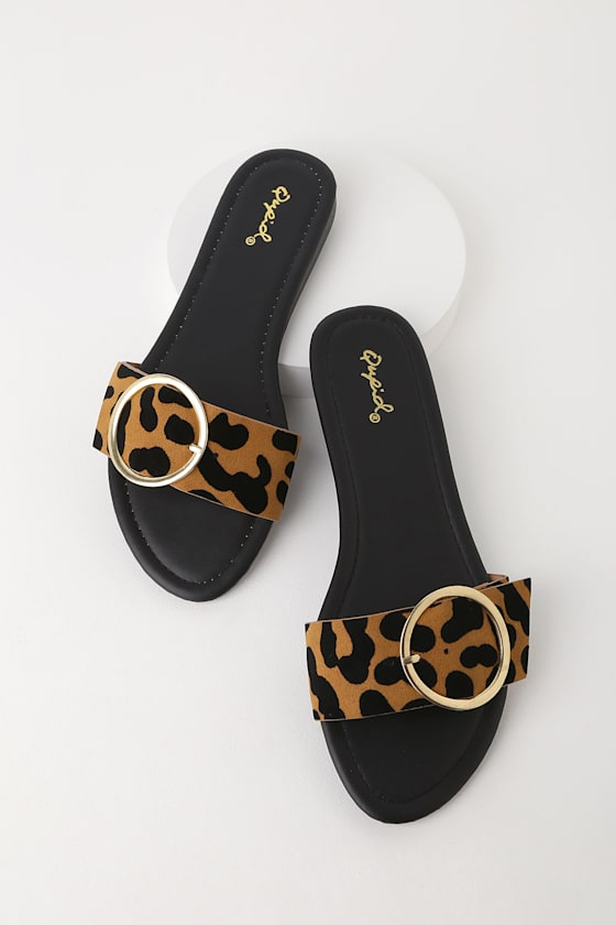 Cute Leopard Slides - Leopard Print Slides - Vegan Sandals - Lulus