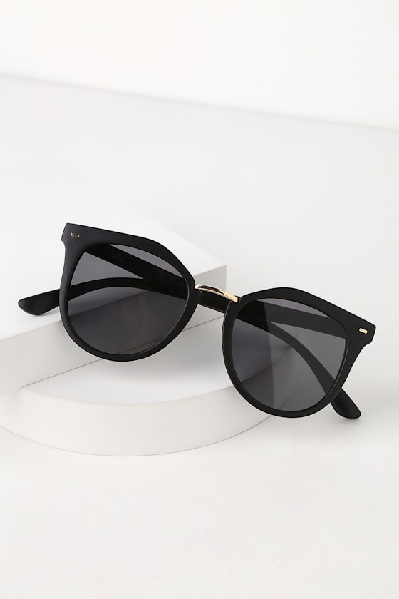 Cute Black Sunglasses Matte Black Sunglasses Black Sunnies Lulus