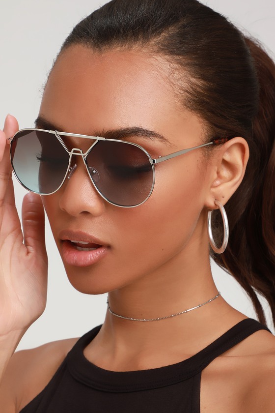Cute Silver Aviator Sunglasses Silver Sunglasses Aviators Lulus