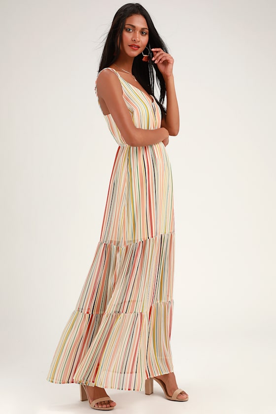Jack by BB Dakota Maxi-Mum Impact Dress - Multi Stripe Maxi Dress