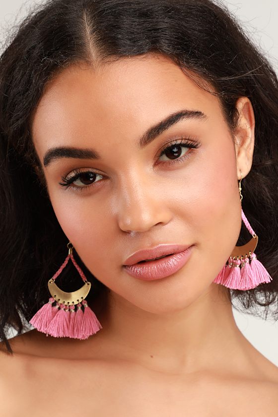 Cute Pink Earring - Tassel Earrings - Pink Tassel Earrings - Lulus