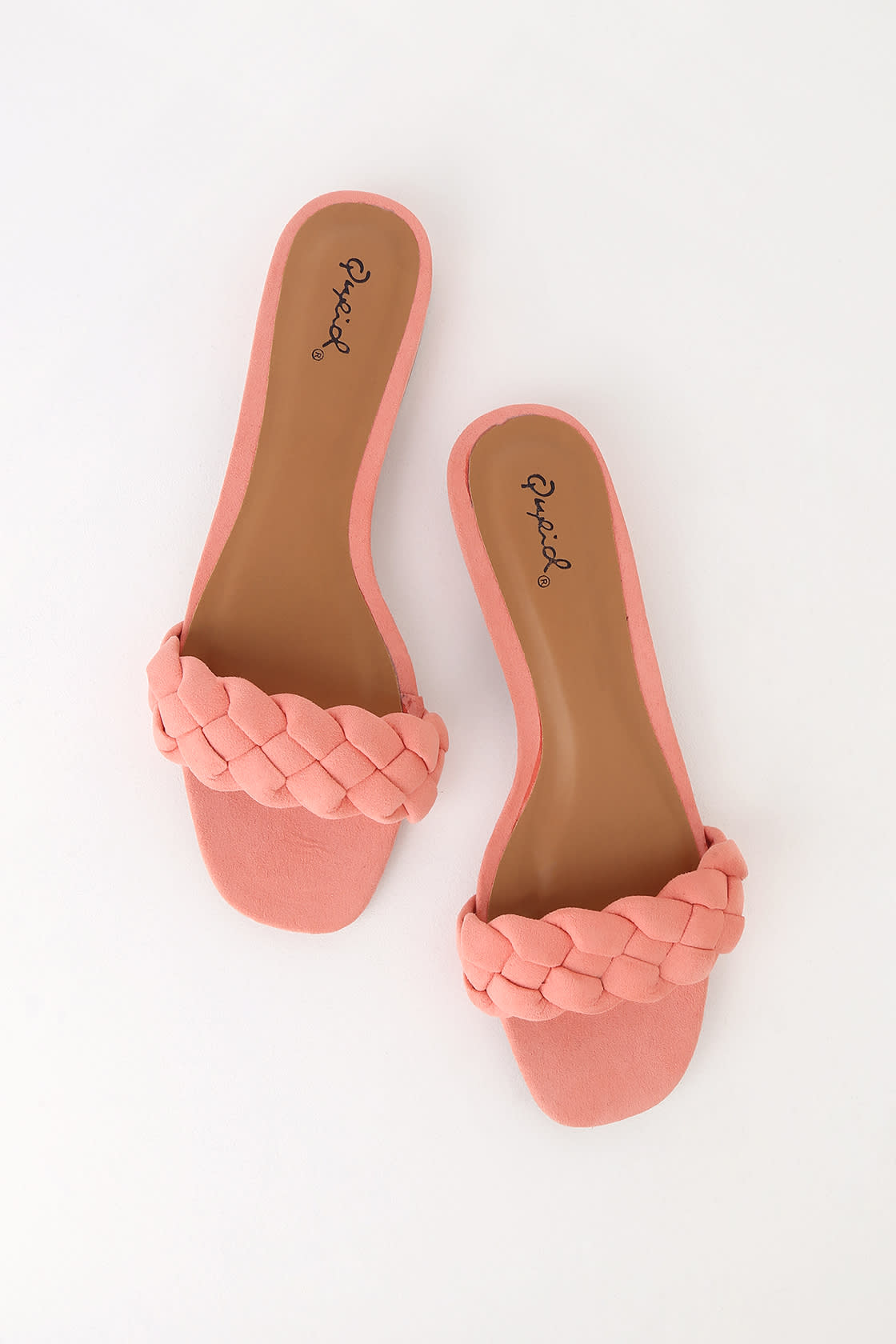Cute Slide Sandals - Salmon Suede Sandals - Braided Sandals - Lulus
