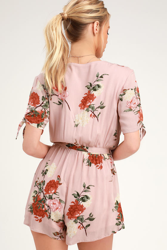 Cute Pink Floral Print Romper - Short Sleeve Romper - Romper - Lulus