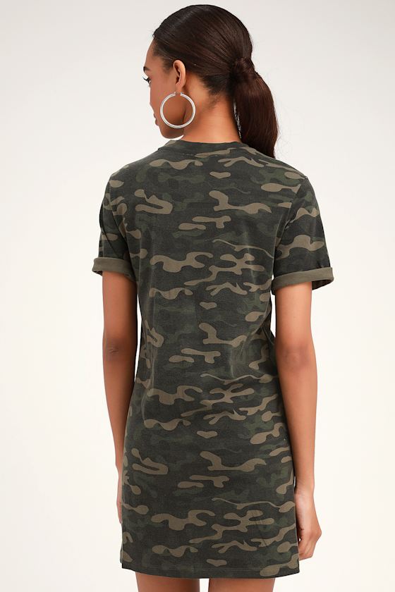 RD Style Camo Print Dress - T-Shirt Dress - Casual Camo Dress