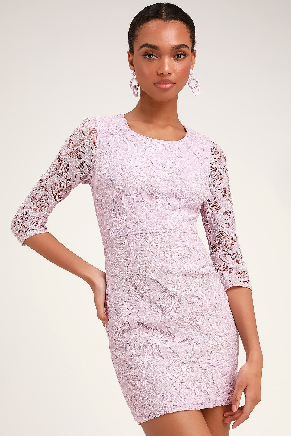Sexy Lavender Lace Dress Lace Bodycon Dress Lavender Dress Lulus