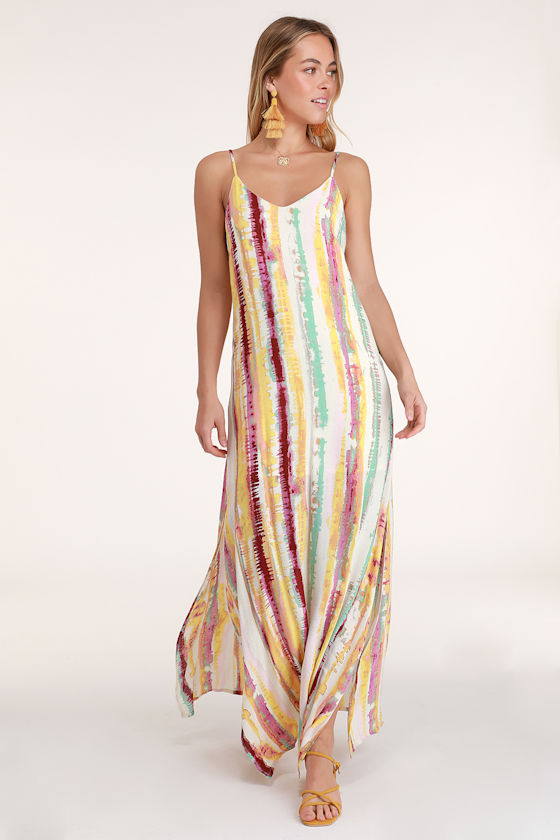 Cute Tie-Dye Dress - Cream Tie-Dye Dress - Tie-Dye Maxi Dress - Lulus