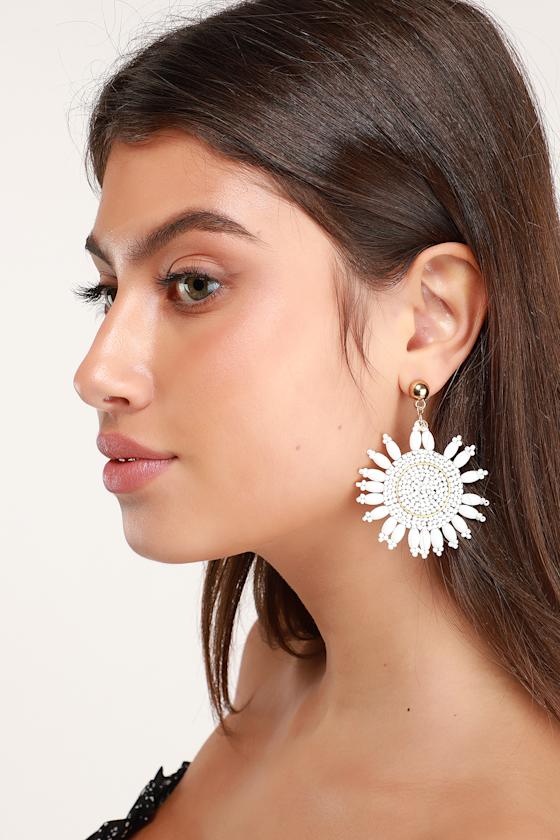 Cute Beaded Earrings - White Beaded Earrings - Fun Earrings - Lulus