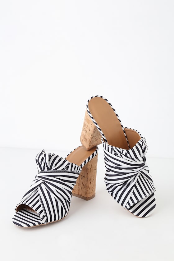 Cute Striped Mules - Black and White Mules - Knotted Mules - Lulus
