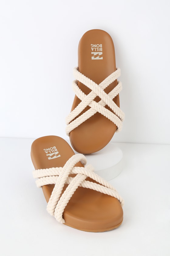 Billabong Rope Tide Sandals - Slide Sandals - Crisscross Sandals - Lulus