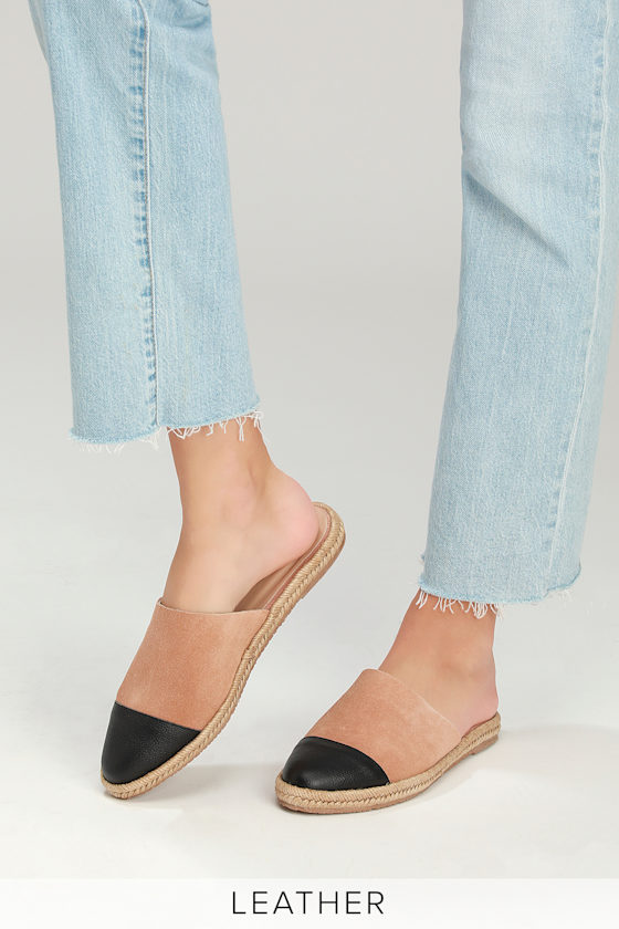 KAANAS Marbella - Rose Leather Flats - Genuine Leather Mules