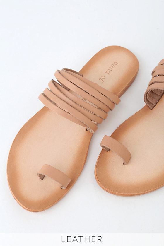 Band of Gypsies Iona - Flat Sandals - Natural Leather Sandals - Lulus