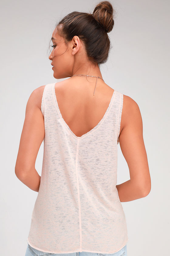 Project Social T All You Want - Light Peach Tank Top - Basic Tank