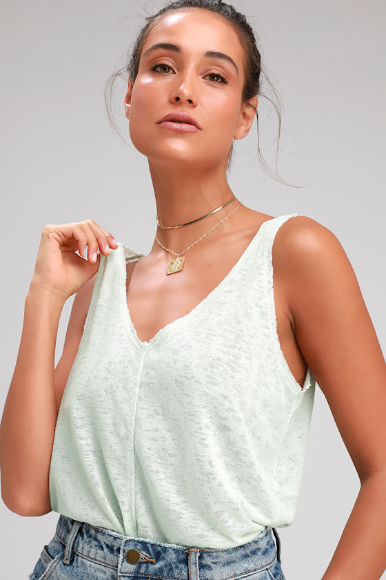 Project Social T All You Want - Mint Green Tank Top - Basic Tank - Lulus