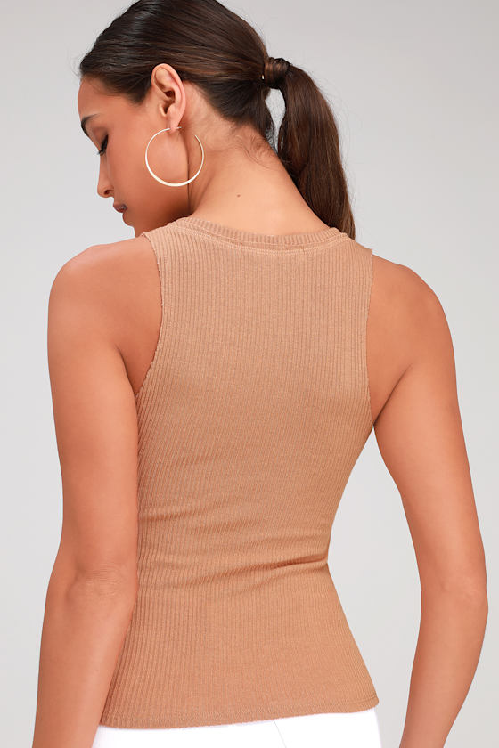 Project Social T Inca - Terra Cotta Tank Top - Notched Tank Top - Lulus