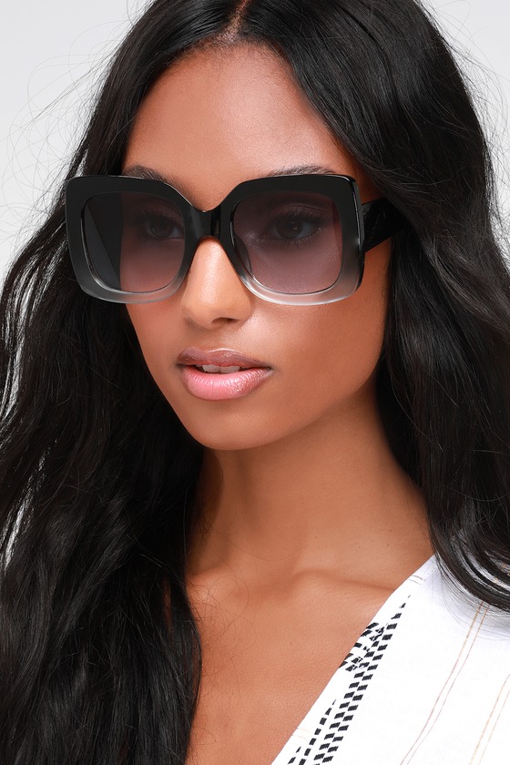 Chic Black Sunglasses Oversized Sunglasses Chunky Sunnies Lulus