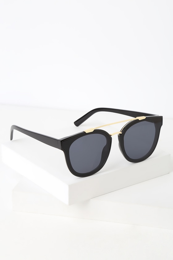 Cute Black And Gold Sunglasses Brow Bar Sunglasses Sunglasses Lulus