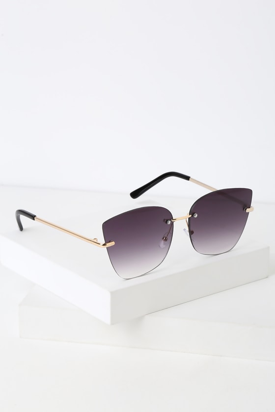 Cool Black Sunglasses Frameless Sunglasses Black Sunnies Lulus