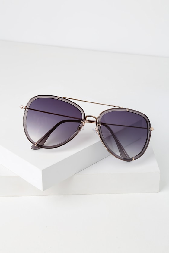 Classic Grey Sunglasses - Aviator Sunglasses - Sunnies - Lulus