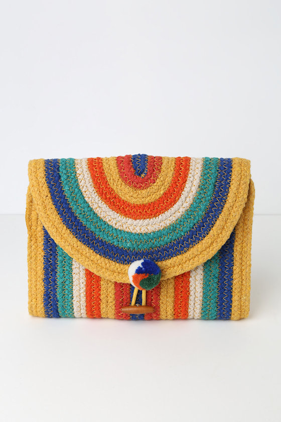 Cute Rainbow Clutch - Striped Clutch - Woven Clutch - Purse - Lulus