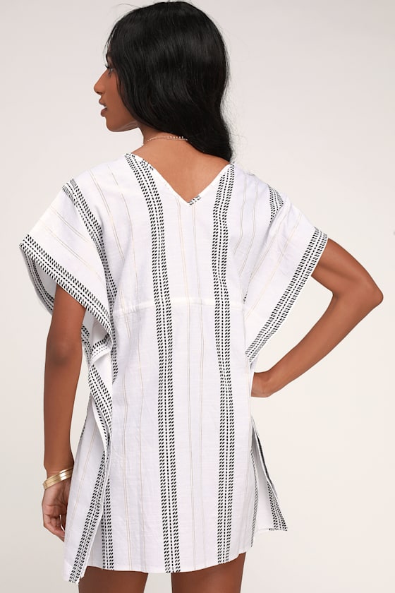 Cute White Swim Cover-Up - Striped Tassel Cover-Up - Kimono - Lulus